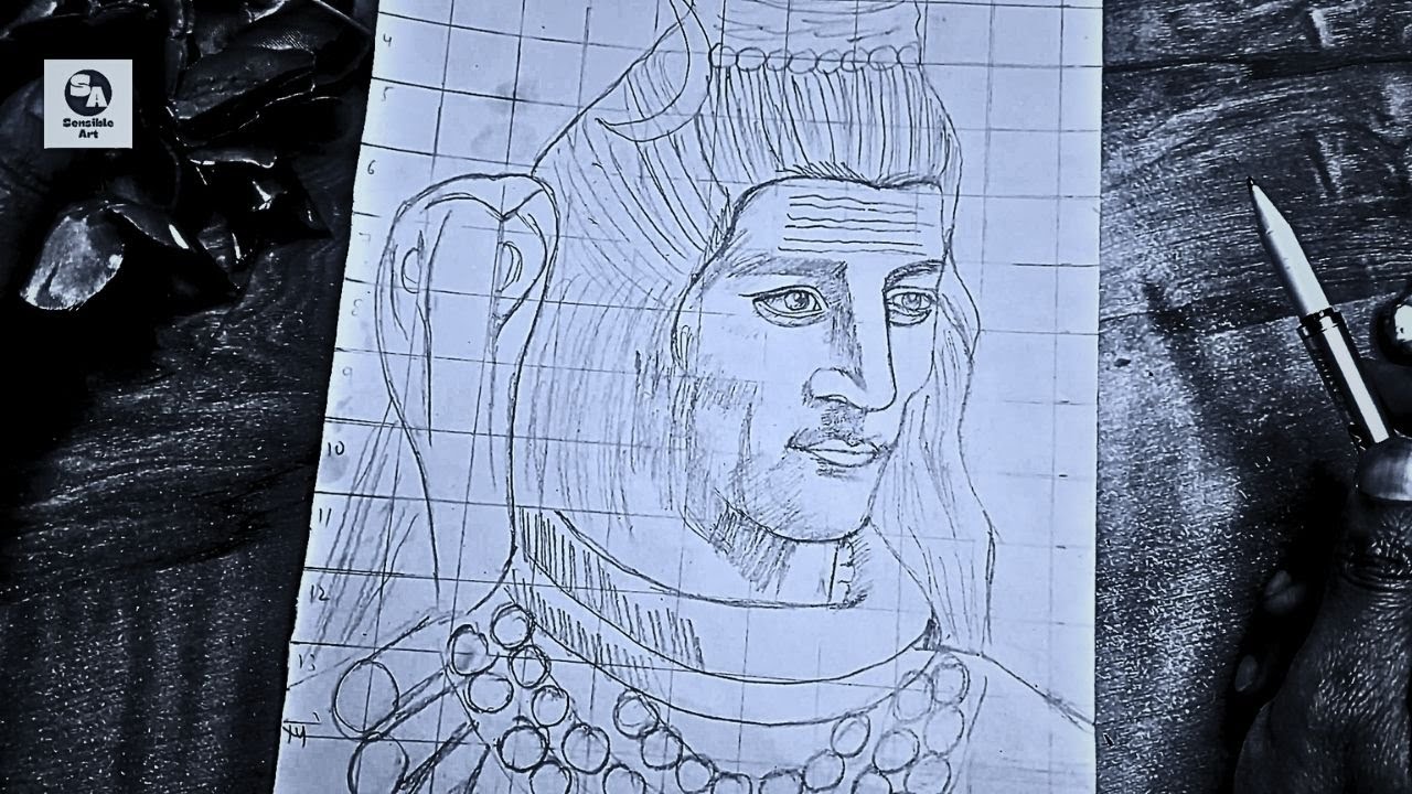 How to draw lord shiva, Mahadev drawing, Step by step | shiv shankar ...