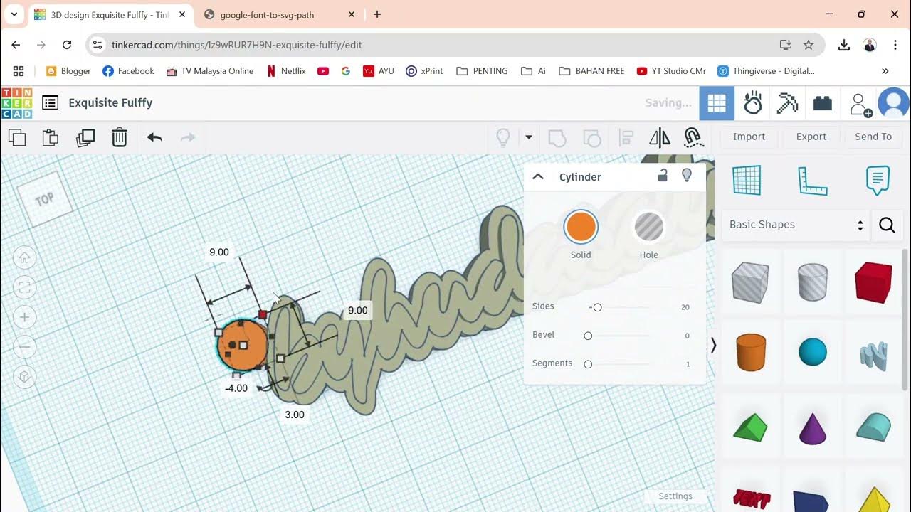 DESIGN FONT PELBAGAI DI TINKERCAD - YouTube