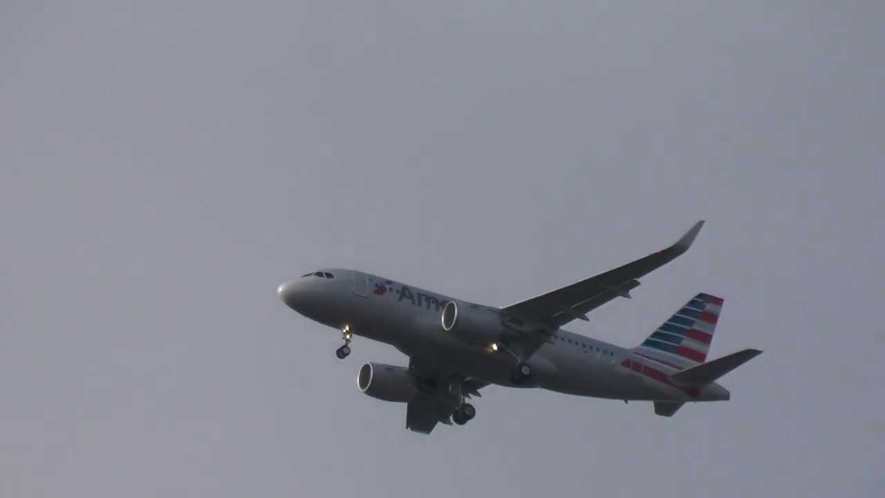 Airbus A319 Sharklets American Airlines N5007E landing approach Hamburg ...