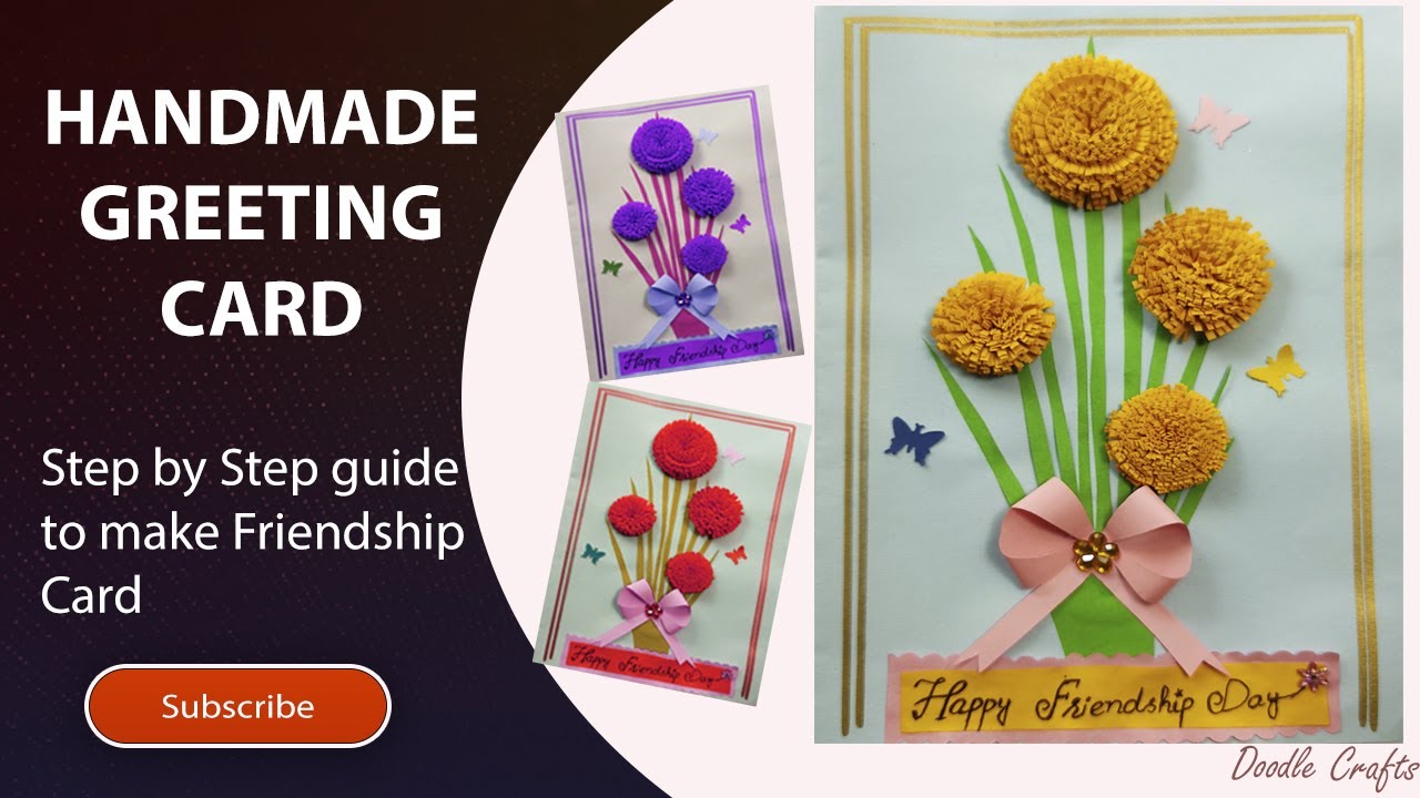 Friendship greeting card | How to make handmade greeting card | DIY ...
