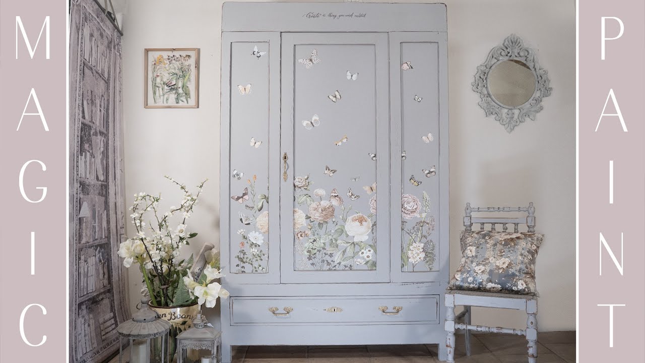 Restyling di un armadio in stile floreale. Chalk paint per il fai da te ...