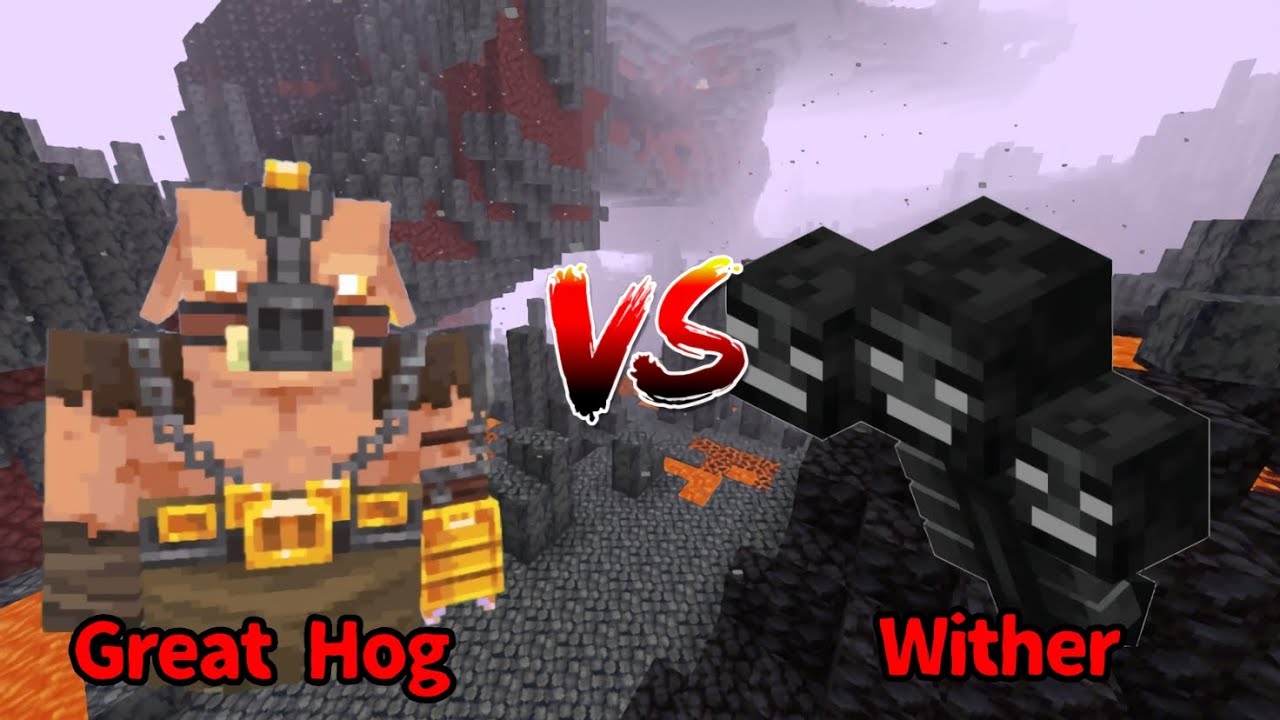 Great Hog vs Wither | Minecraft Mob Battle - YouTube