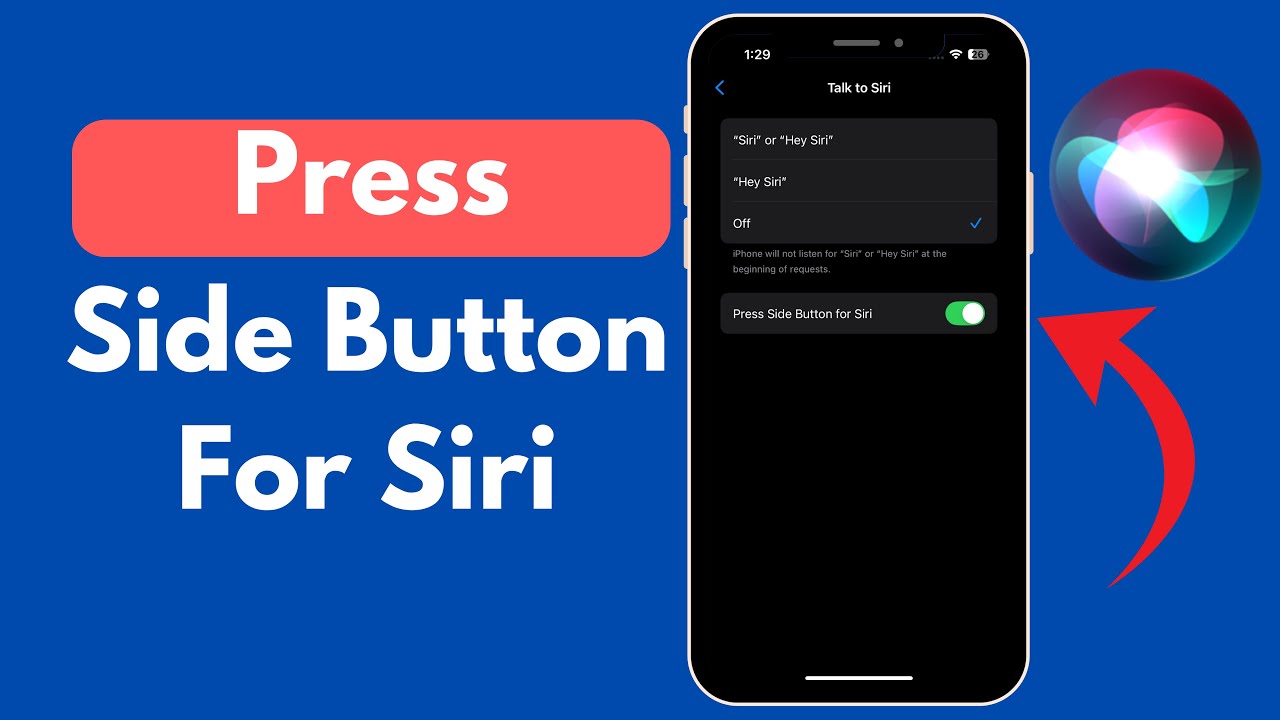 Press Side Button For Siri | How to Enable/Disable Press Side Button ...