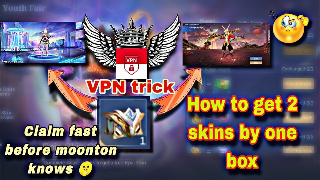 HOW TO GET 2 SKINS FROM 1 BOX😍 EASY TRICK BY THROUGH VPN 🇮🇩 🇮🇳 - YouTube