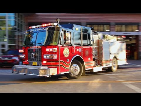 *FIREFIGHTER RUNNING* Engine 1 Responding - Orlando Fire Department ...