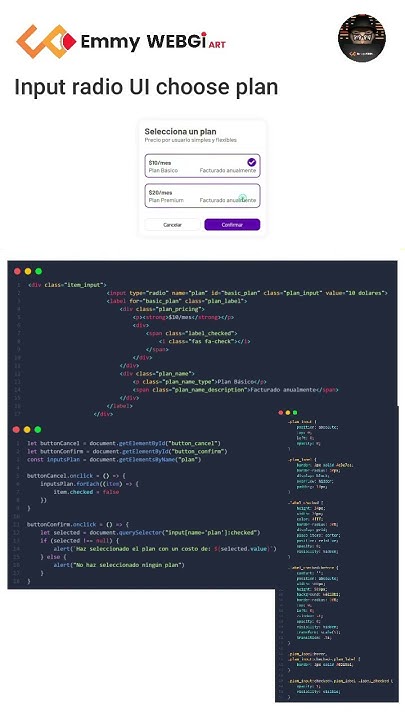 Radio Button Ui Choose Plan With Js Html Y Css Coding Css Htmlcssjavascript Youtube