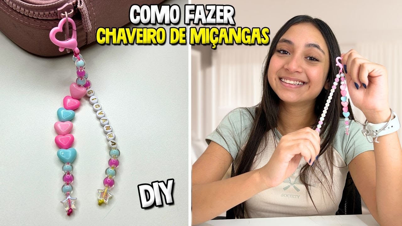 COMO FAZER CHAVEIRO SIMPLES DE MIÇANGAS | O MUNDO DE LARISSA - YouTube