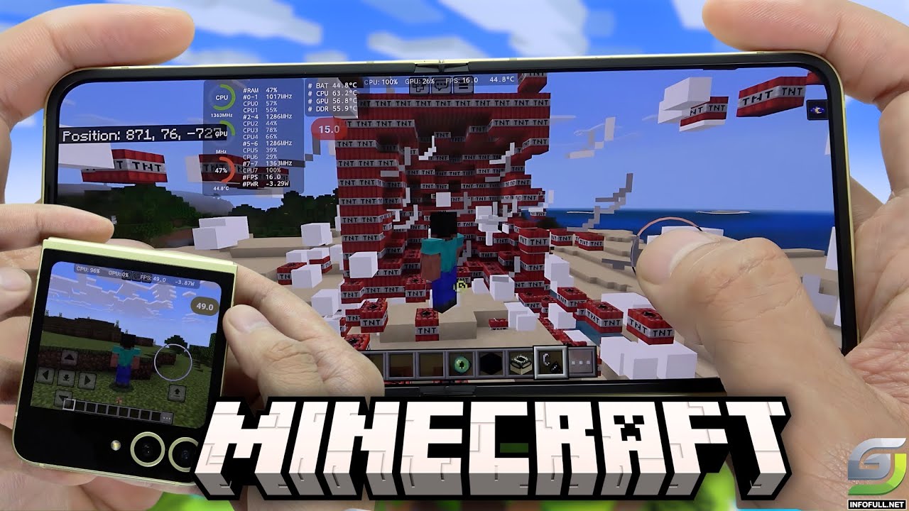 Samsung Galaxy Z Flip 6 test game Minecraft - YouTube