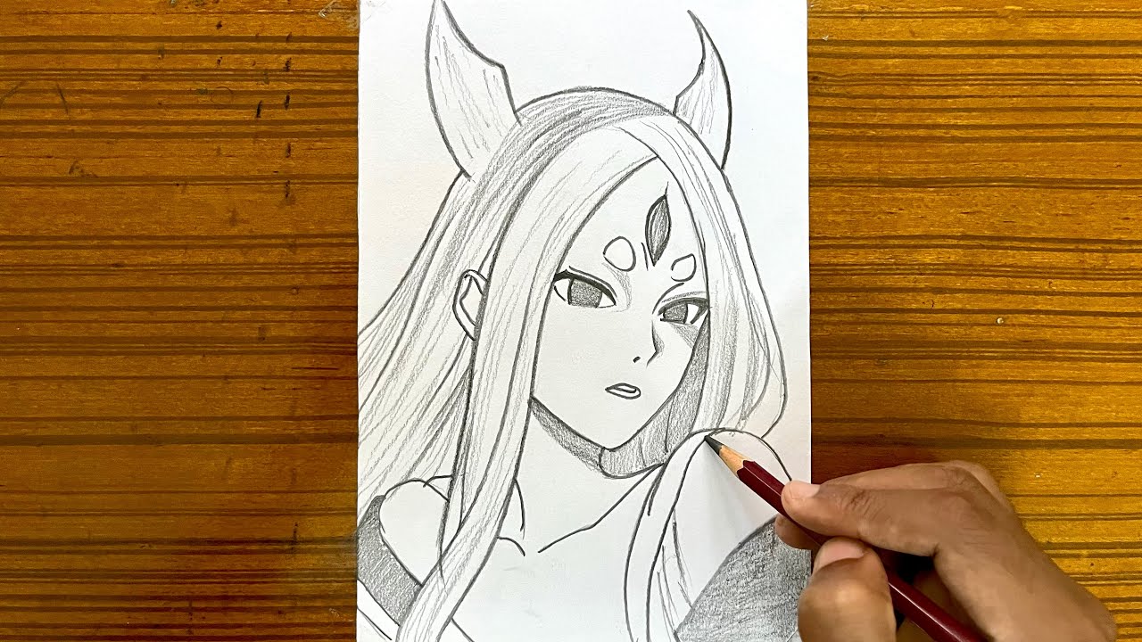Anime 17 | How to draw powerful anime girl Kaguya Otsutsuki | anime ...