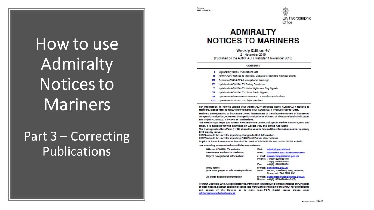 How to use Admiralty Notices to Mariners - Part 3 ??? - YouTube