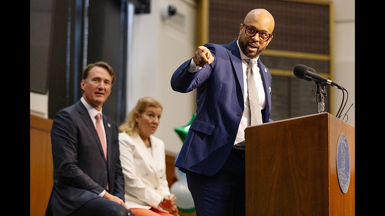 Executive Director of the Virginia Lottery Khalid Reede Jones speaks at ...