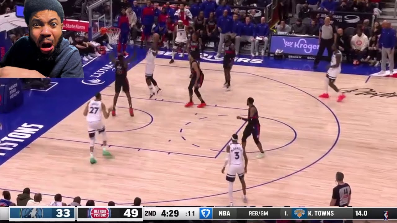 ANT 53 PIECE WIT L ON SIDE! TIMBERWOLVES at PISTONS | FULL GAME ...