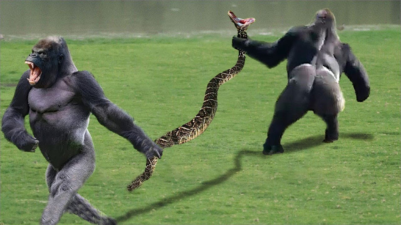 Gorillas Risk Their Lives To Pull Her Friend From The Giant Python's Mouth That Swallow Them ...