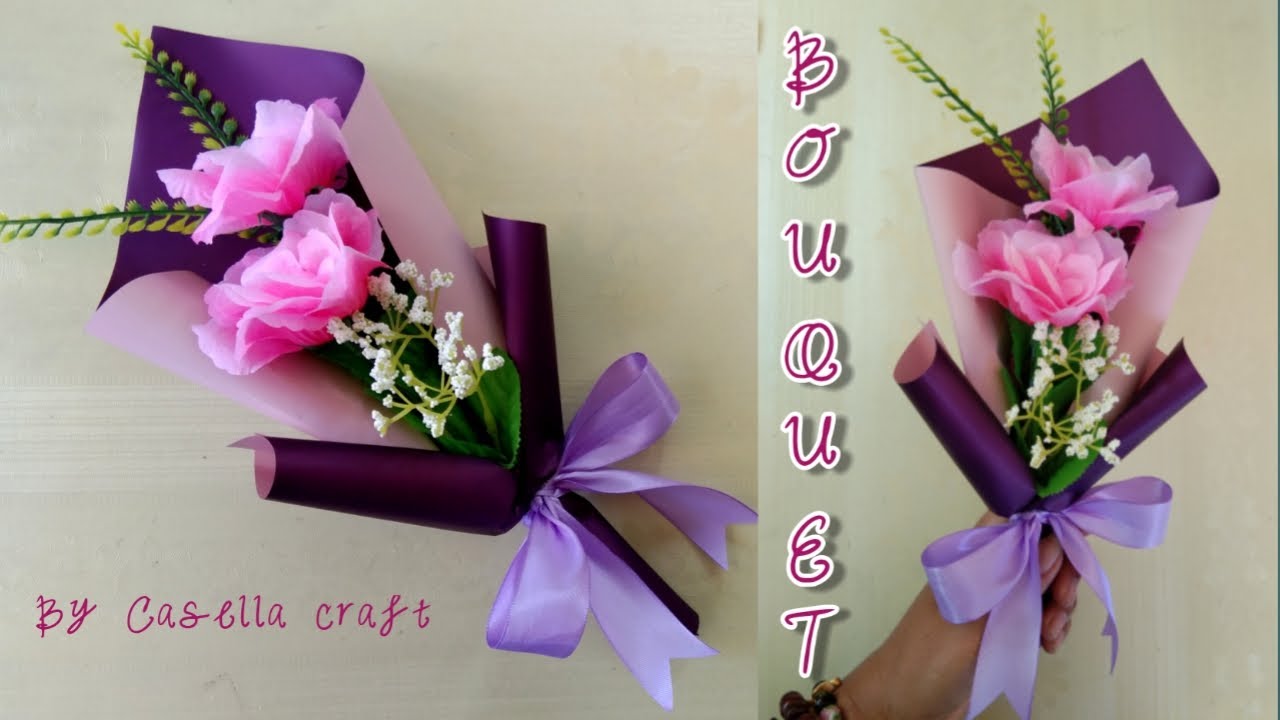 CARA MUDAH MEMBUAT BUKET BUNGA UNTUK HARI GURU || HOW TO MAKE FLOWER ...