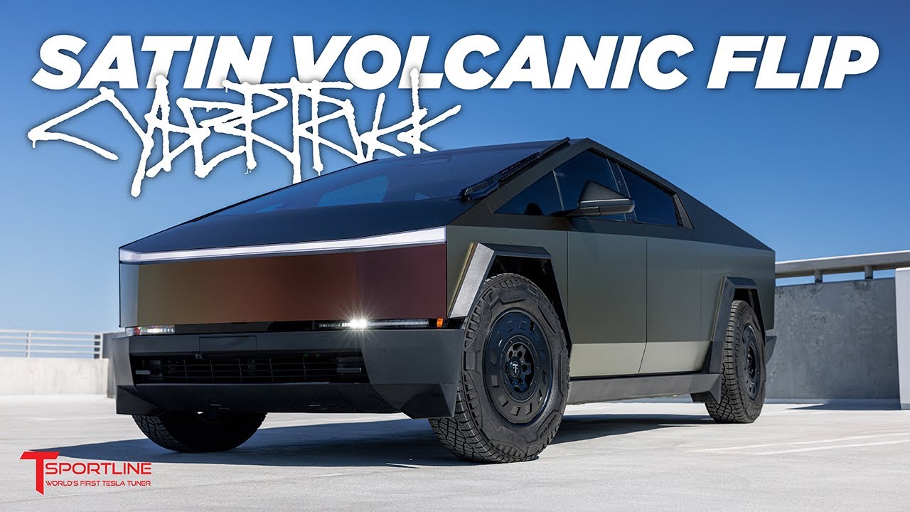 Chameleon of Colors in the Sun! Tesla Cybertruck wrapped in 3M Satin ...