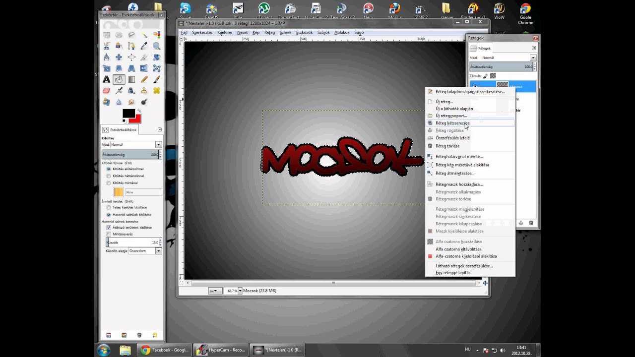 Gimp 2.8 magyar Graffiti stílusú háttér készítése! Tutorial videó ...
