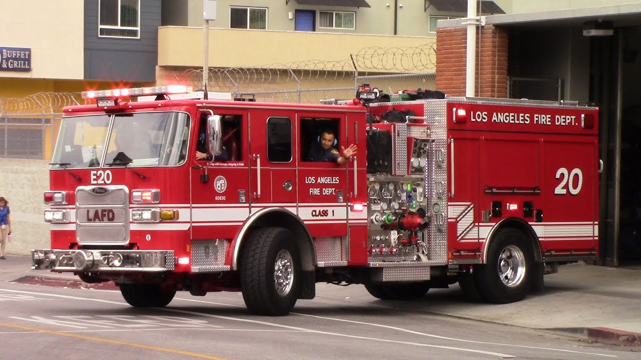 LAFD Engine 20 Responding from Station 11 - YouTube
