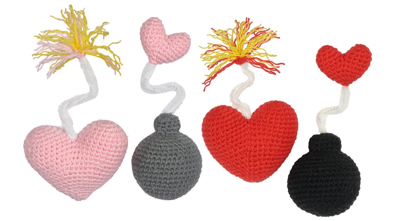Love Heart Bomb-7:How to crochet the bomb body? - YouTube