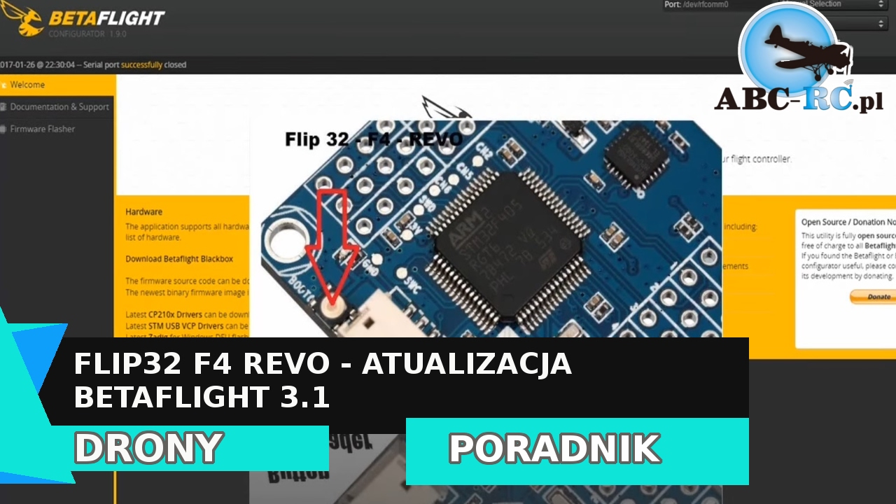 FLIP32 F4 REVO - Aktualizacja BETAFLIGHT 3.1 - DSHOT - ABC-RC.PL - YouTube