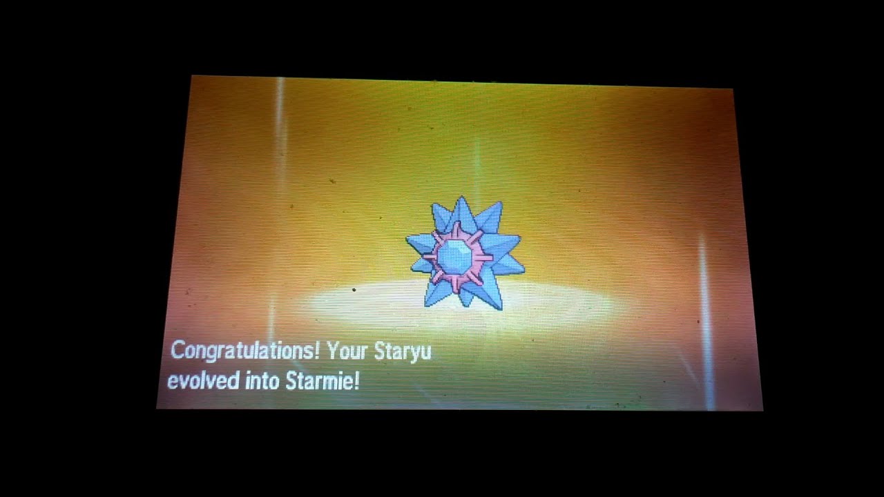 Shiny Staryu evolves into a Shiny Starmie - YouTube