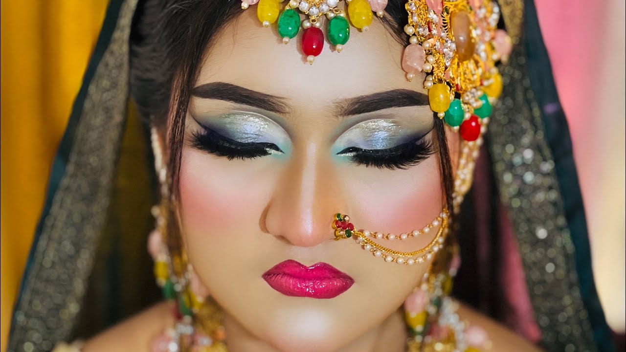 Pakistani bridal makeup tutorial.. - YouTube