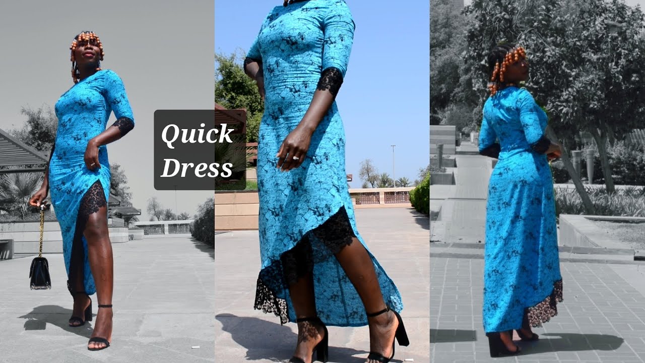 Making A Quick And Easy Long Dress With Sleeves From Scratch | Without ...