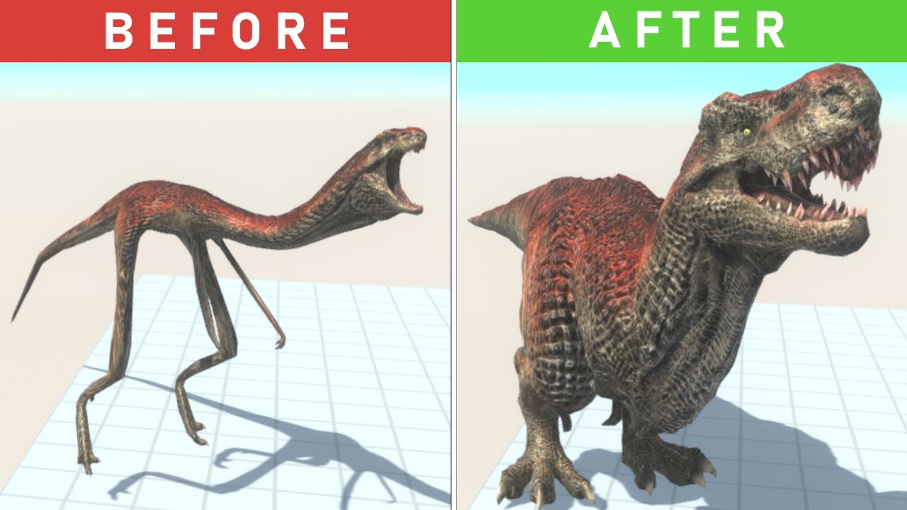 T-REX EATING RUN (from Snakeosaurus to Chikenosaurus) - Animal Revolt ...