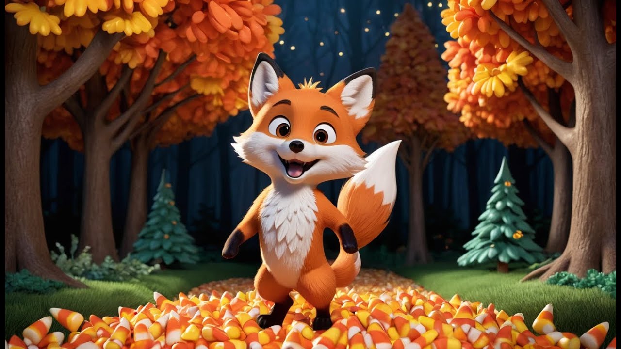 Fluffy Fox and the Candy Corn Forest | Sweet Fox Song for Kids | Candy ...