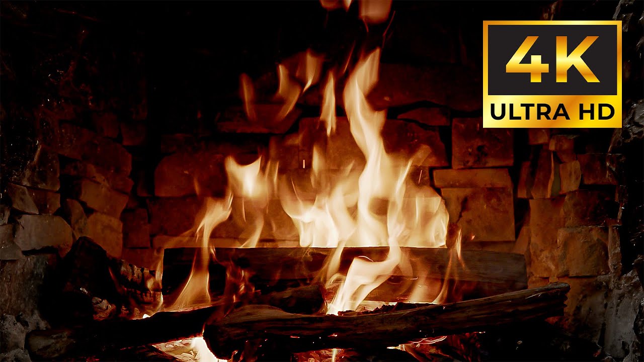 7 Hours w/ Fireplace TV 4K UHD | Christmas Ambience Fireplace | The ...
