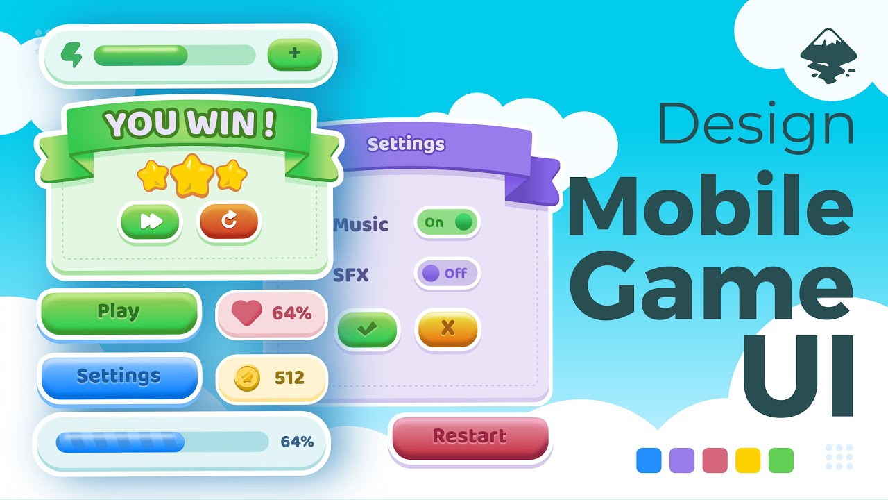 Make Mobile Game UI With Inkscape - Timelapse - YouTube