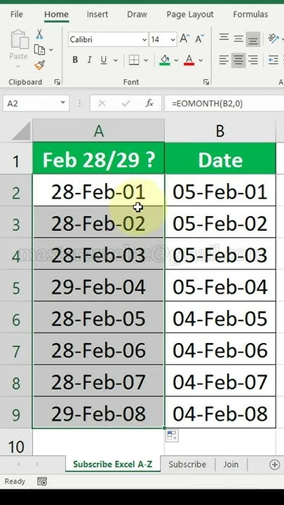 Eomonth function in excel | #Shorts - YouTube