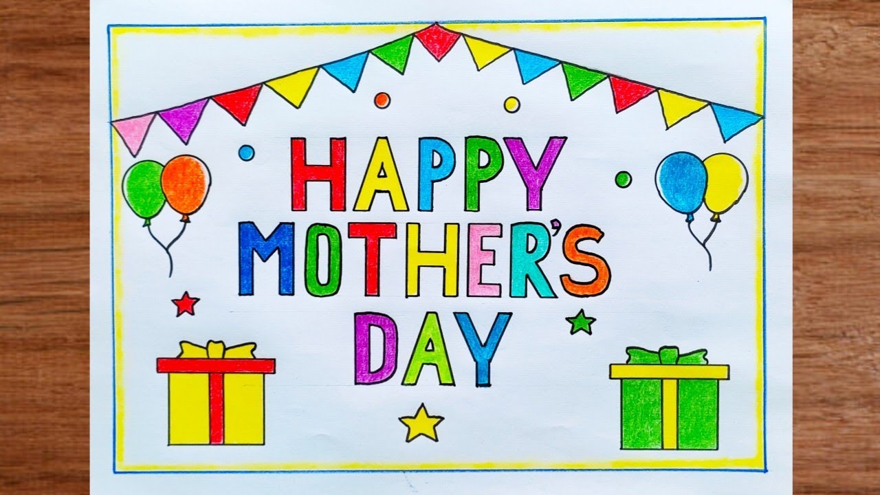 Mother's Day Card Drawing / Happy Mother's Day Greeting Card Making ...