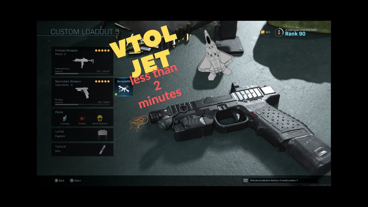 Modern Warfare world's fastest vtol jet!!!! , with only a pistol ...