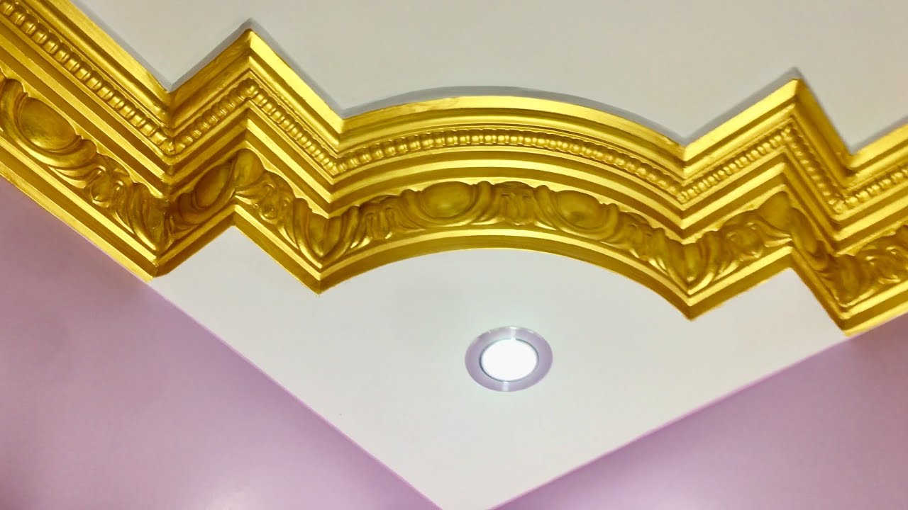 How To Flat With Original Golden Color Compressed With Gypsum Cornice ...