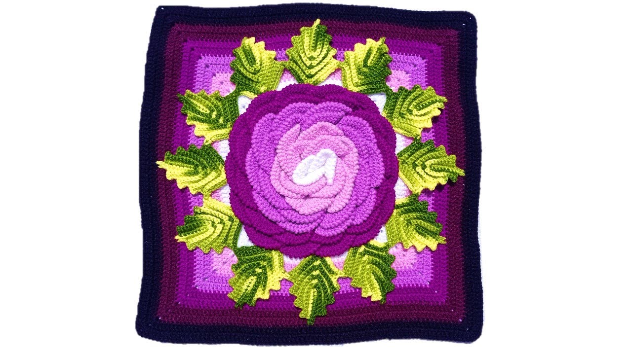 Como tejer el Cuadrado o muestra de colores N° 43 a crochet para ...