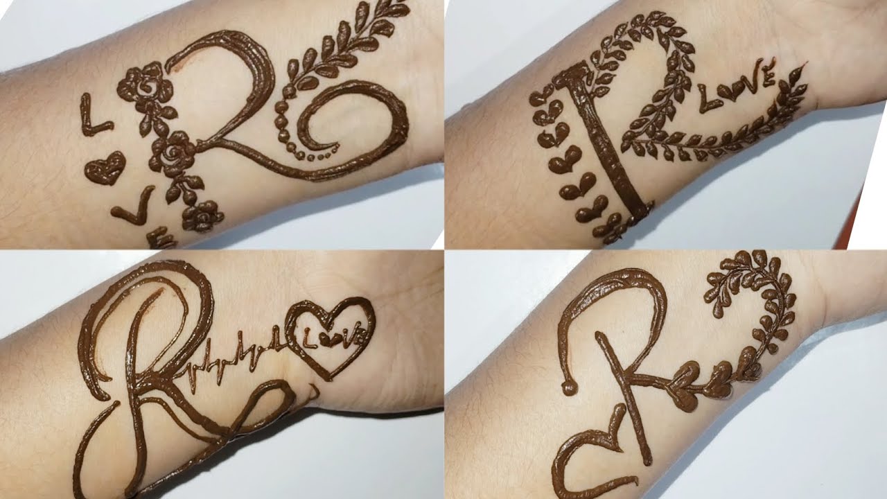 r letter mehndi design simple mehndi design stylish mehndi design name ...