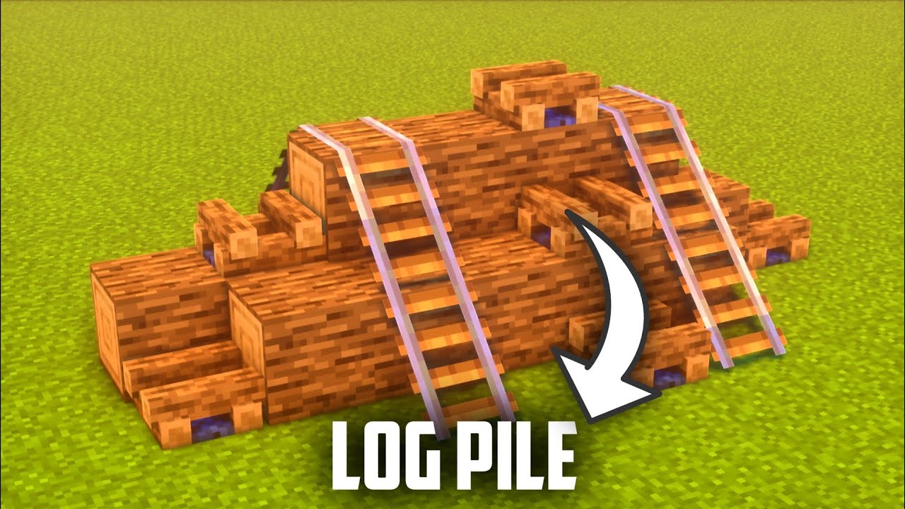 LOG PILE BUILD FOR YOUR MINECRAFT WORLD | #subscribe #minecraft # ...