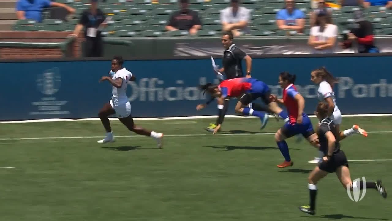 Naya Tapper scores cracking try at Rugby World Cup Sevens - YouTube