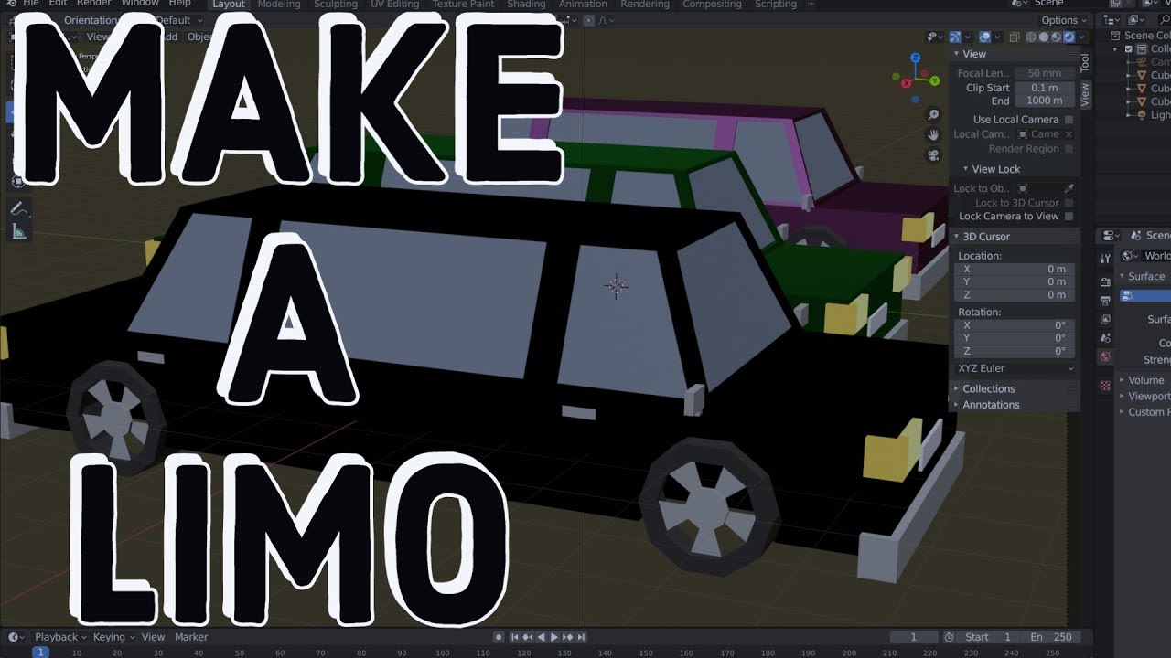 Learn Blender While Animating a Limo Beginner Tutorial - No Keyboard ...