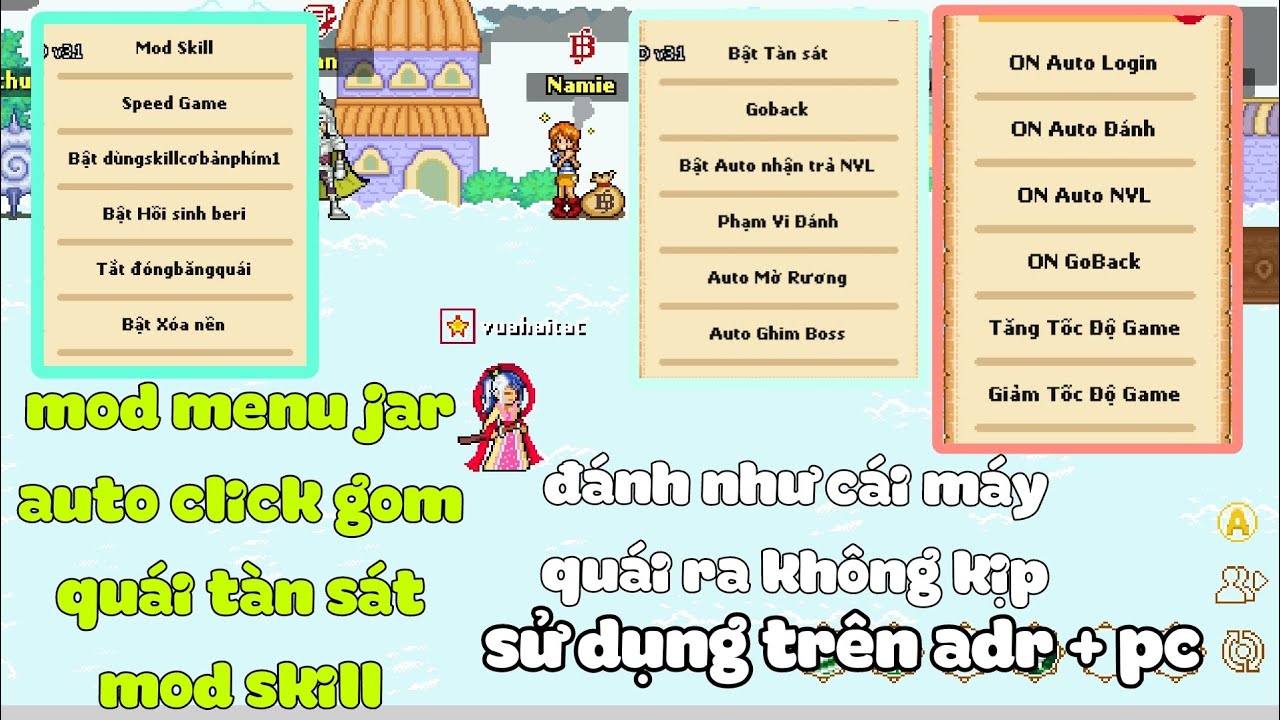 Htth lậu mod sever fun mod jar menu auto click tàn sát gom quái mod ...