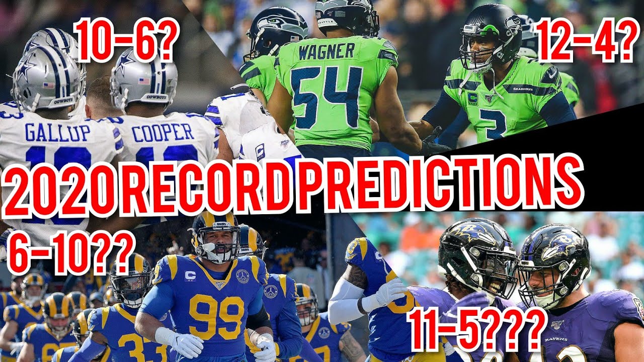 PREDICTING EVERY SINGLE NFLS TEAMS RECORD IN 2020 including playoffs ...