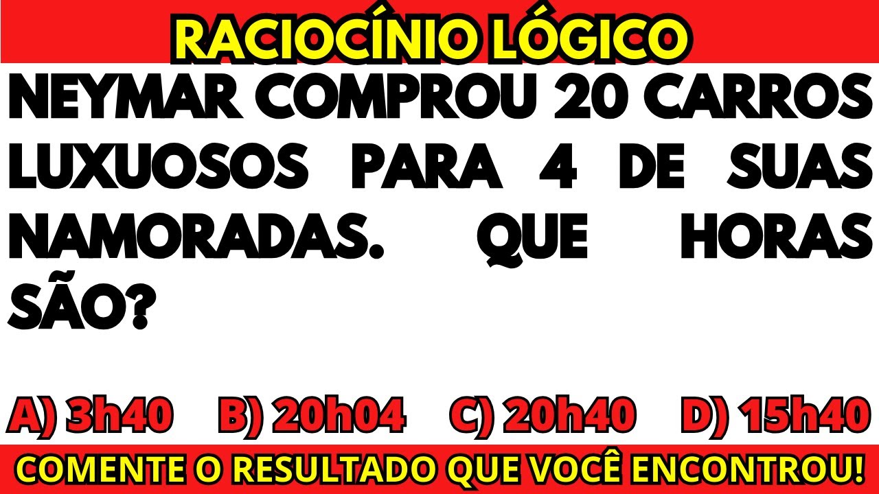 Raciocínio Lógico: Como Resolver Problemas enigmáticos. Muitos erraram ...