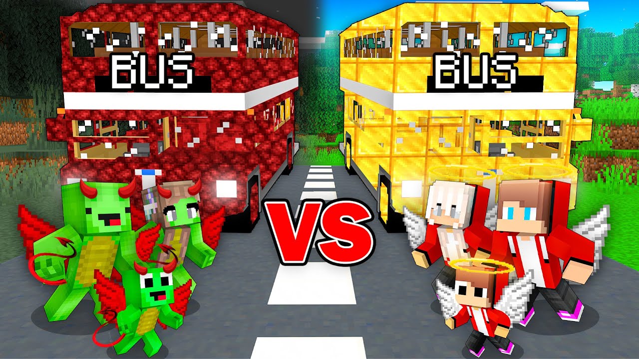 Mikey DEVIL vs JJ ANGEL BUS Survival Battle in Minecraft ! - Maizen ...