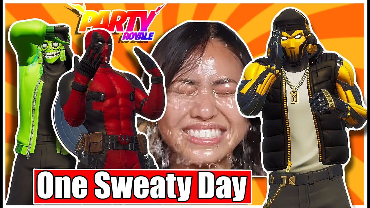 New Fortnite Emote Sweating On 100 Sweats | Party Royale Weird Day ...
