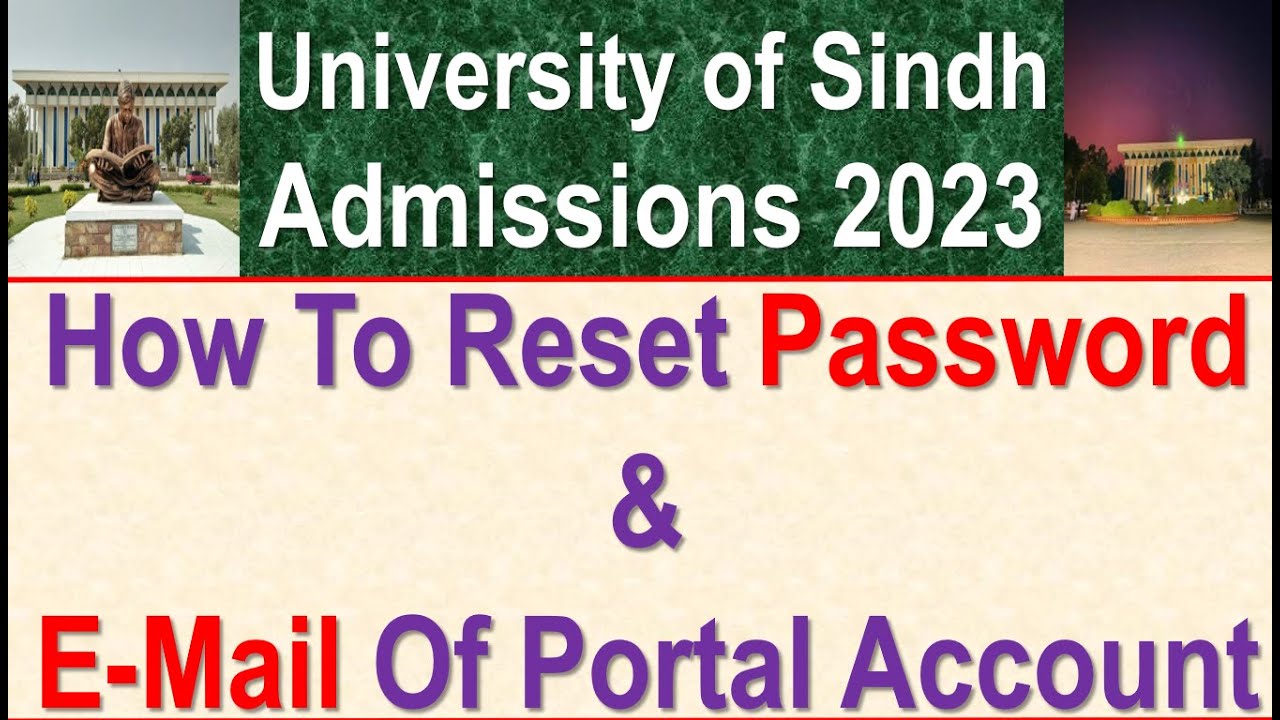 SINDH UNIVERSITY ADMISSION | How to Reset Password of e-portal account ...