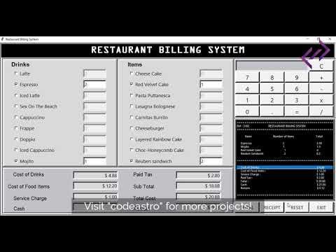 Restaurant Billing System in Python with Source Code - CodeAstro - YouTube