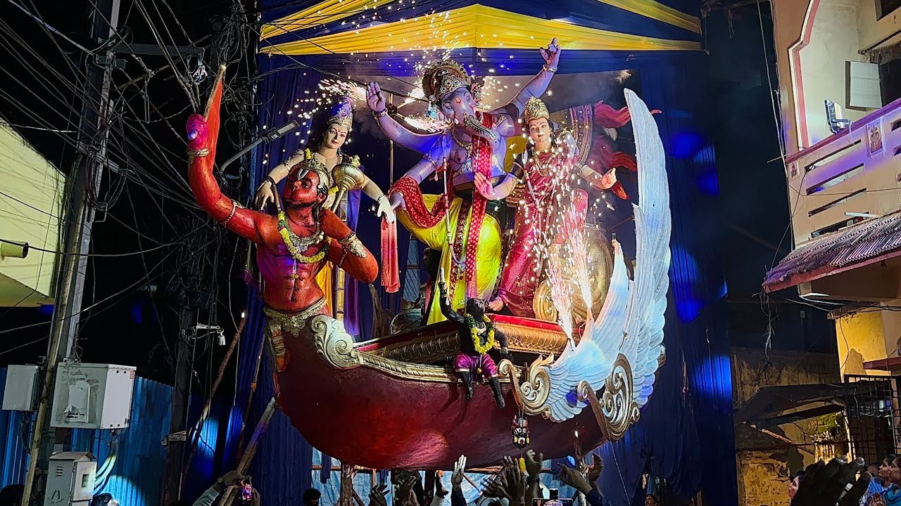 Nampally Ka Raja 2023 Ganesh Aagman | Nampally Ka Raja Grand welcome ...