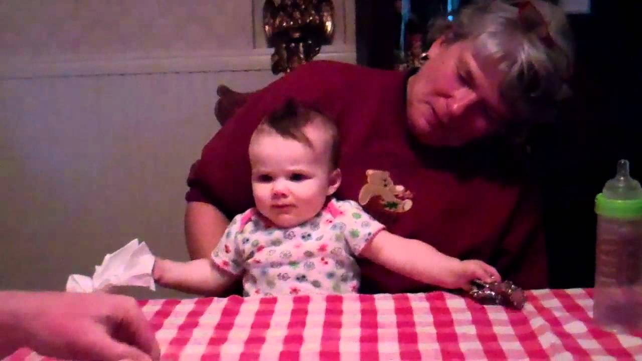 Baby Abby Scared of Shuffling Cards - YouTube