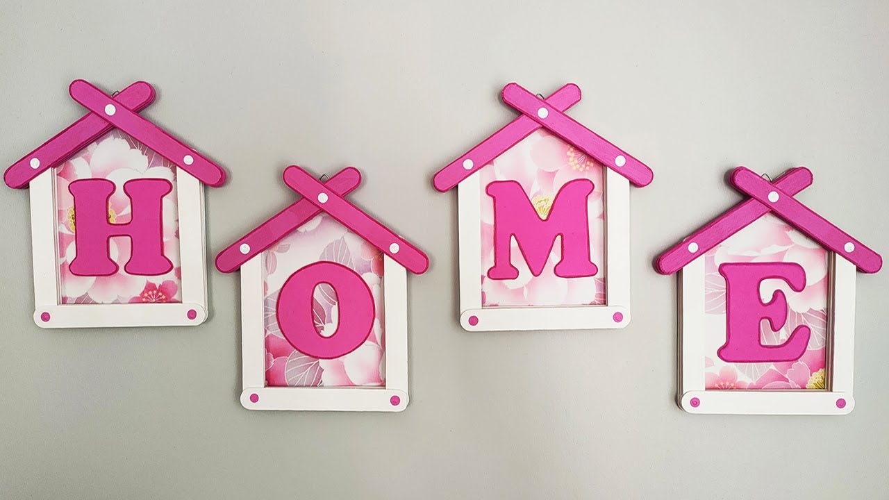 Easy Wall Hanging Idea - Popsicle Stick Crafts - Handmade Wall Decor ...