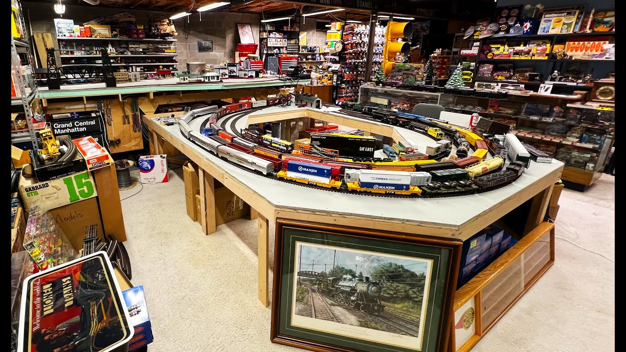 Grand Basement Tour of the Train Room - YouTube